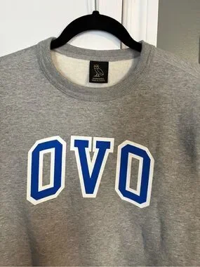 OVO | Tops | Ovo Grey Crewneck With Blue Lettering | Poshmark